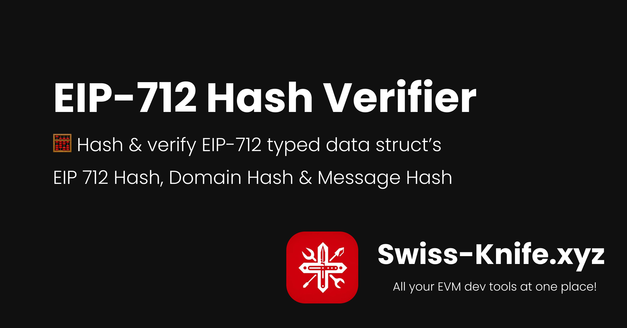 EIP-712 Hash Verifier | Swiss-Knife.xyz